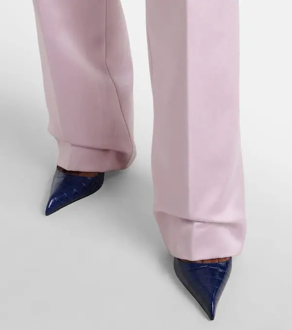 TOM FORD 105 Croc-effect Leather Slingback Pumps