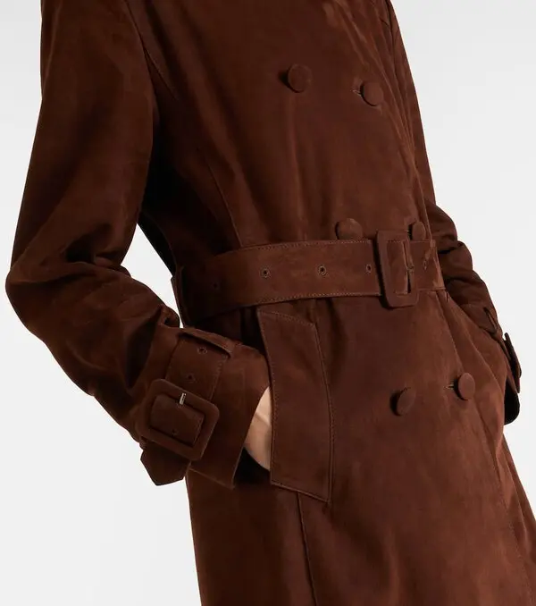 Nour Hammour Tate Suede Trench Coat