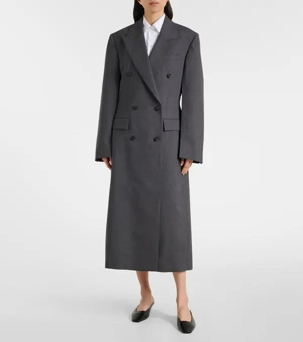RÓHE Double-breasted Virgin Wool Coat - Grey
