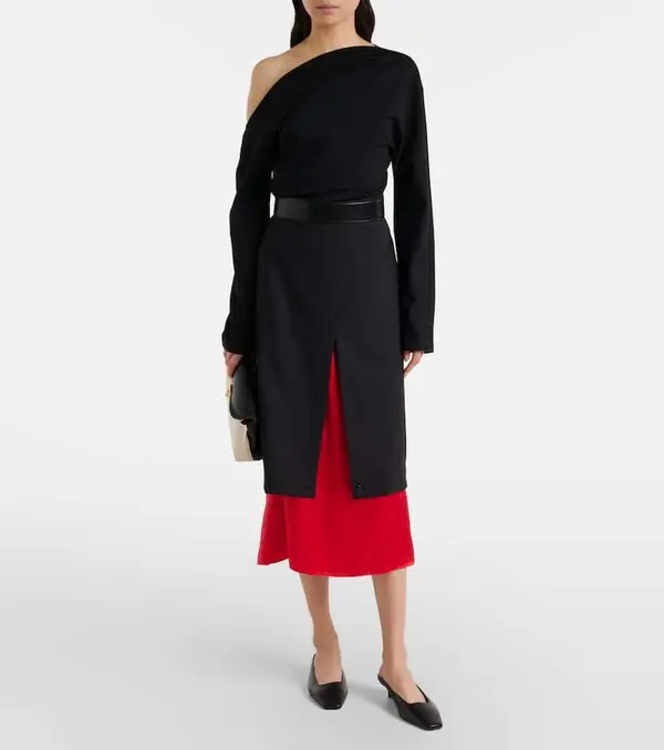 RÓHE Draped One-shoulder Top