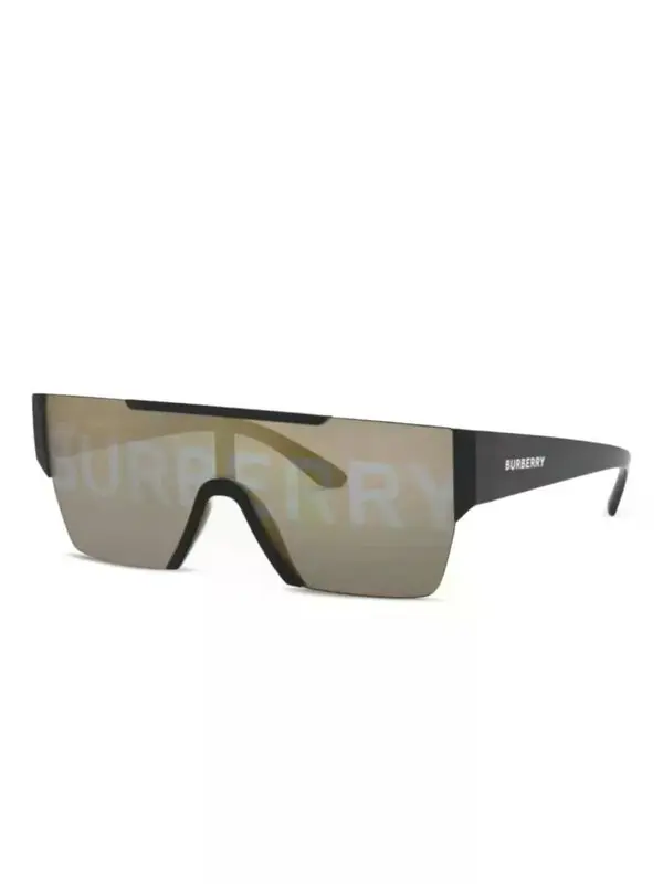 Burberry Logo-lettering Shield Sunglasses - Black