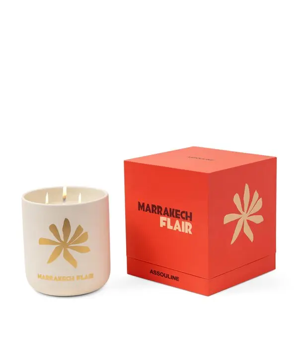 Assouline Marrakech Flair Travel From Home Xl Scented Candle - White