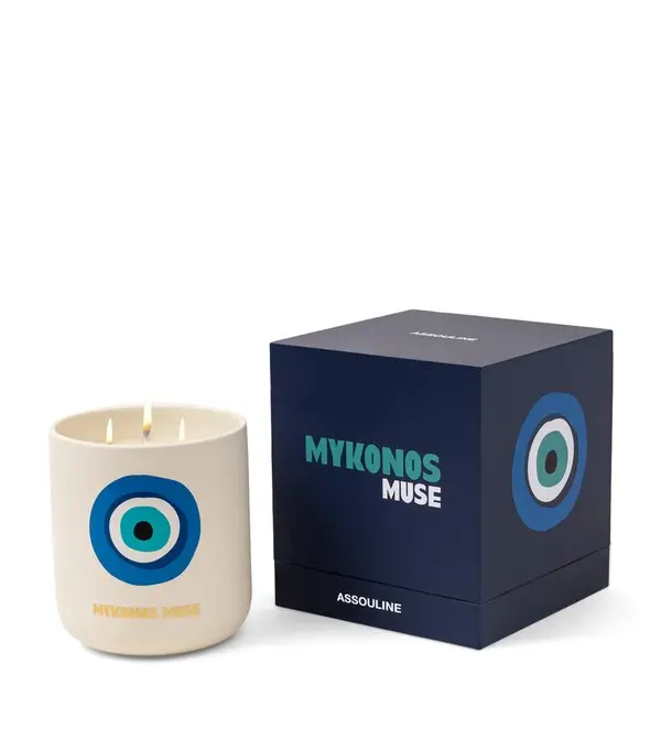 Assouline Mykonos Muse Travel From Home Xl Scented Candle - White