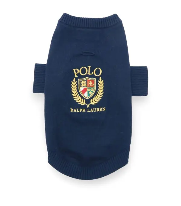 Ralph Lauren Cotton Crest Dog Sweater - Navy