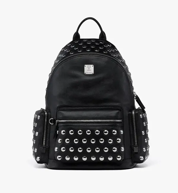 Mcm Stark Backpack In Lambskin With Studs