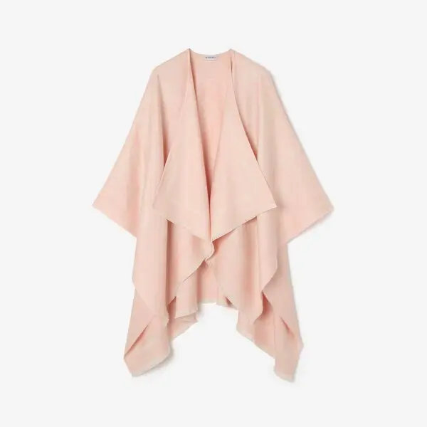 Burberry Check Wool Cashmere Cape - Compact Pink