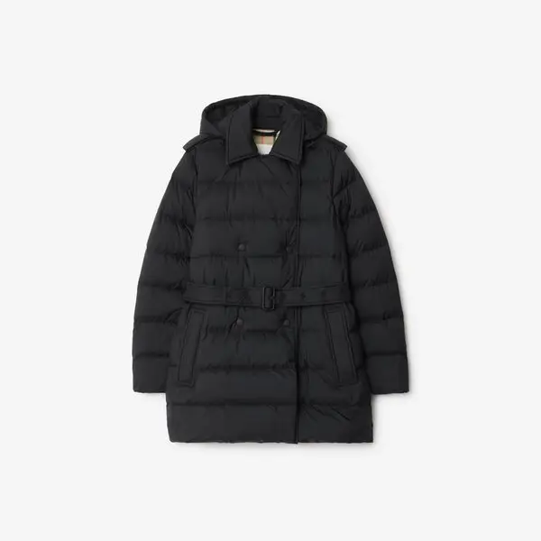 Burberry Short Nylon Hooded Puffer Coat