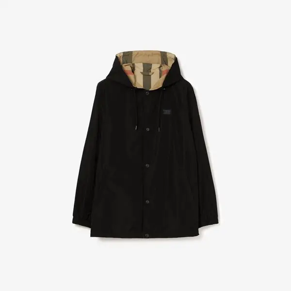 Burberry Reversible Check Hooded Jacket - Black