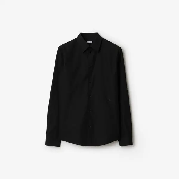 Burberry Slim Fit Cotton Shirt - Black