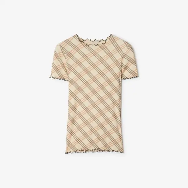 Burberry Check Stretch Cotton T-shirt