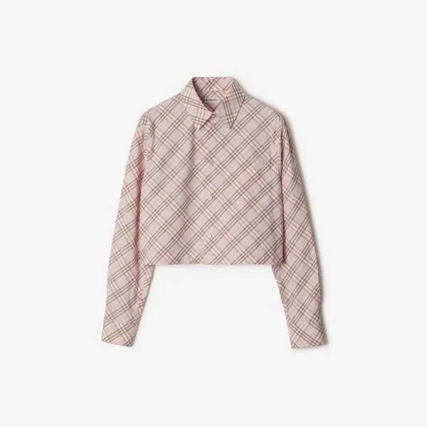 Burberry Cropped Check Cotton Shirt