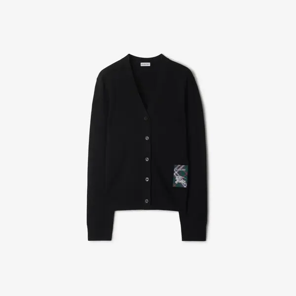 Burberry Wool Cardigan With Appliqué Patch