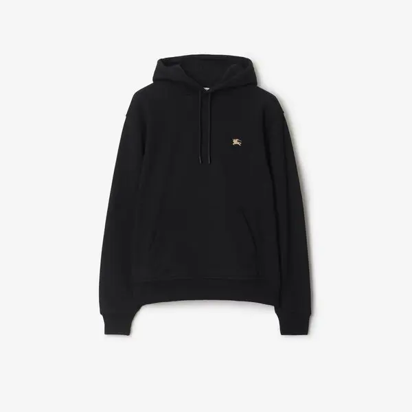 Burberry Knight Stamp Cotton Hoodie - Black