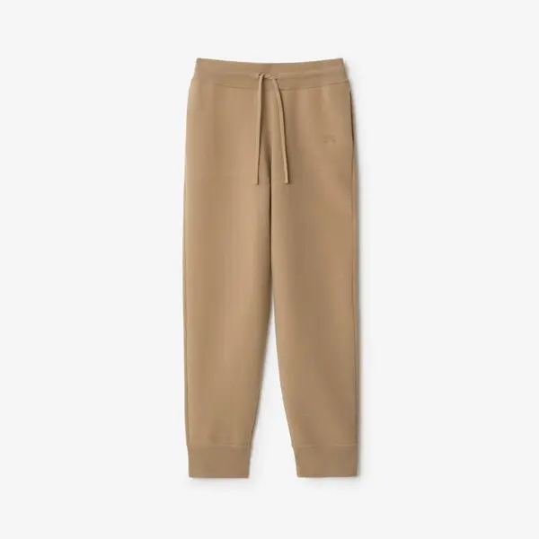 Burberry Cashmere Blend Jogging Pants With Equestrian Knight Design - Beige