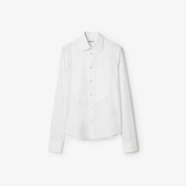 Burberry Slim Fit Cotton Tuxedo Shirt - White