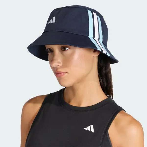 Adidas 3-stripes Bucket Hat - Night Navy / White / Icey Blue