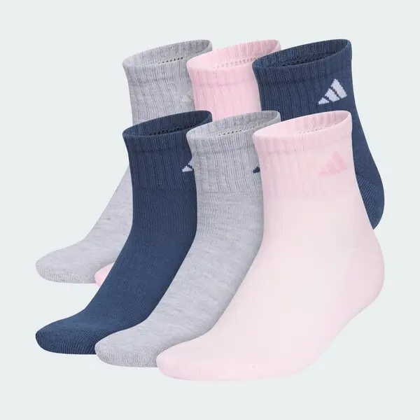 Adidas Athletic Quarter Socks 6 Pairs - Multicolor / Clear Pink / Dark Blue