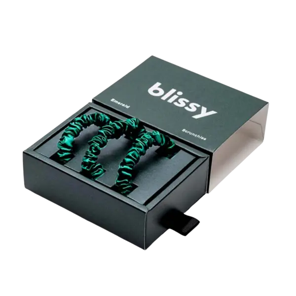 BLISSY Skinny Scrunchies - Emerald