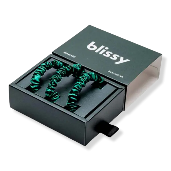BLISSY Skinny Scrunchies - Emerald