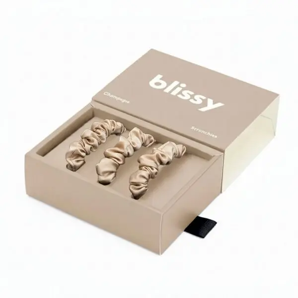 BLISSY Silk Scrunchies - Champagne