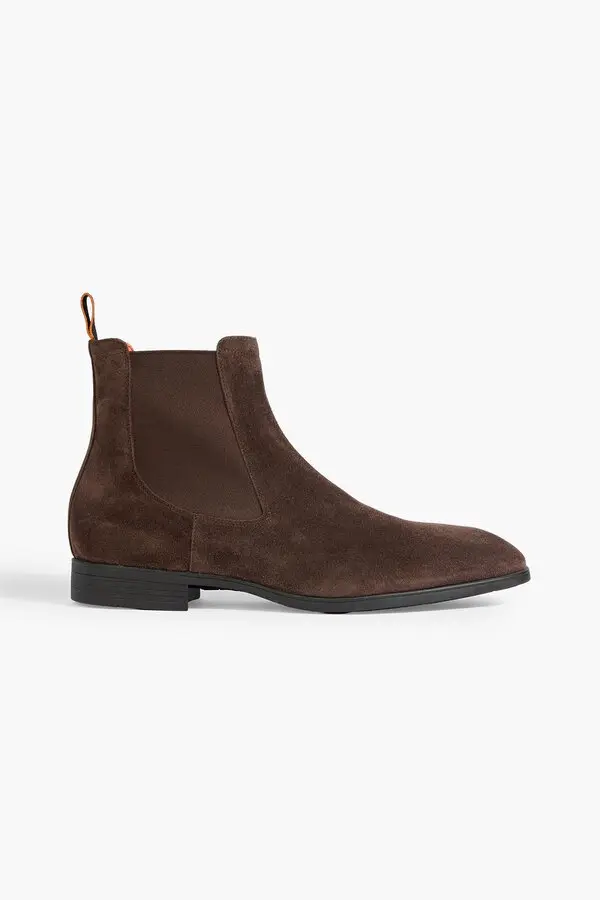 Santoni Detoxify Suede Chelsea Boots - Dark Brown