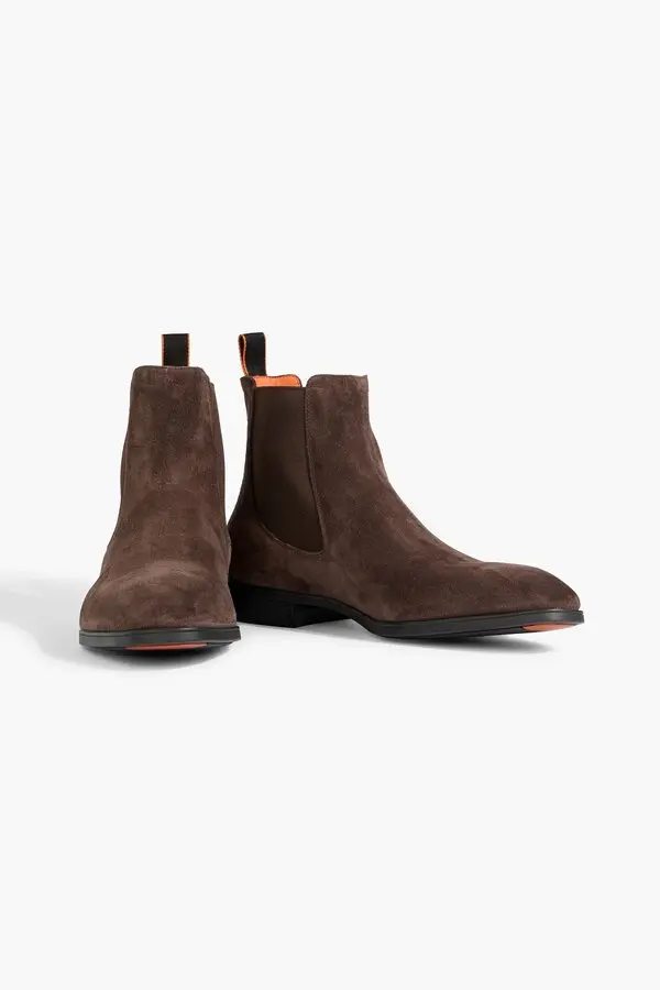 Santoni Detoxify Suede Chelsea Boots - Dark Brown