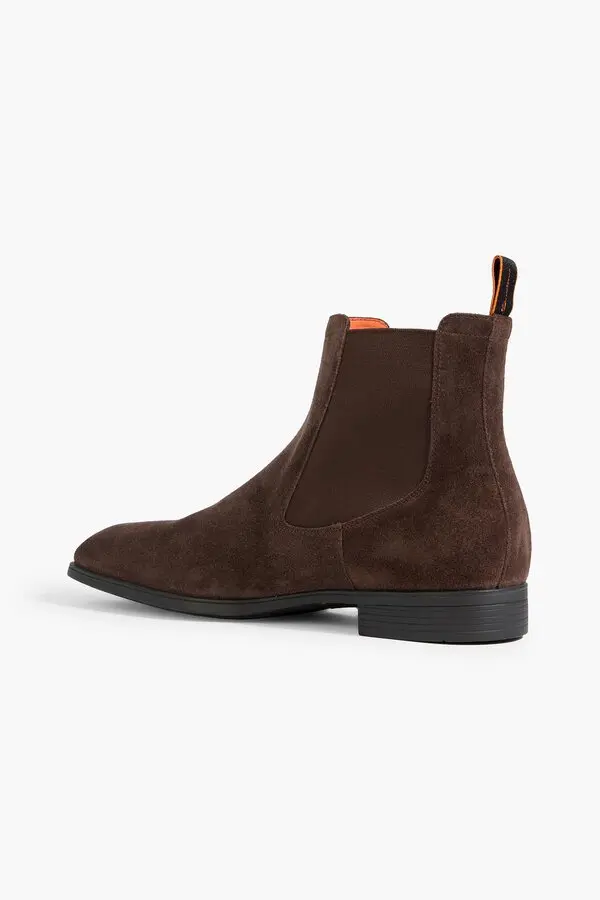 Santoni Detoxify Suede Chelsea Boots - Dark Brown