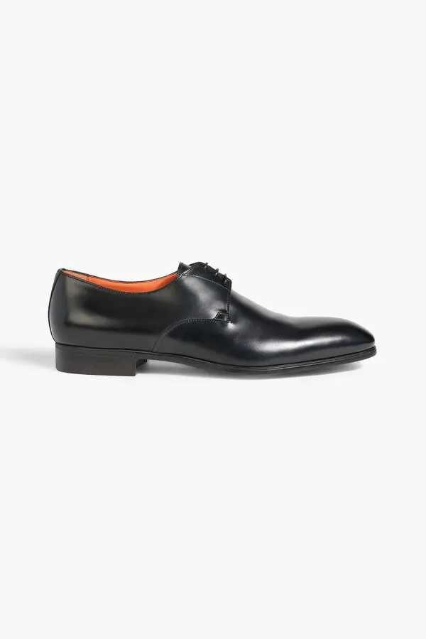 Santoni Induct Leather Derby Shoes - Black