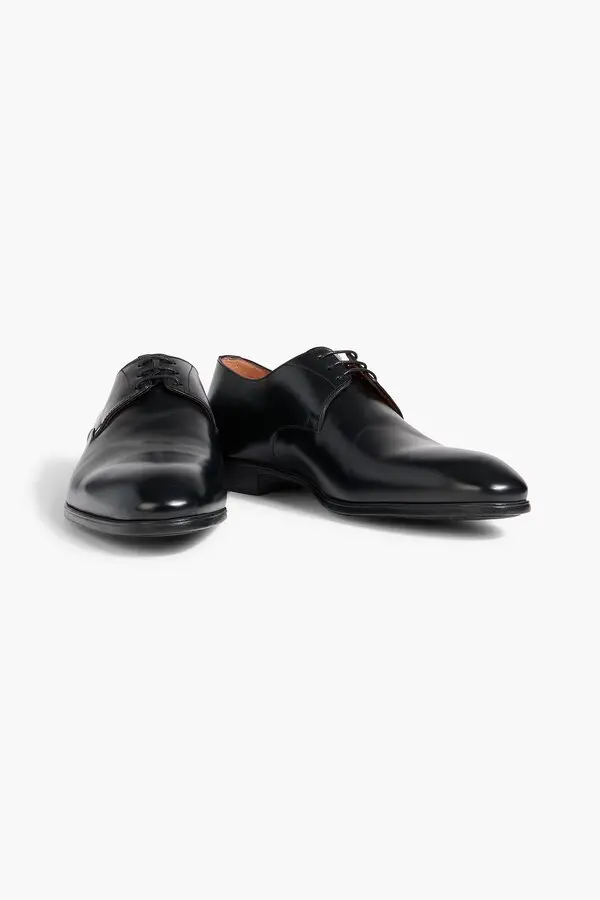 Santoni Induct Leather Derby Shoes - Black