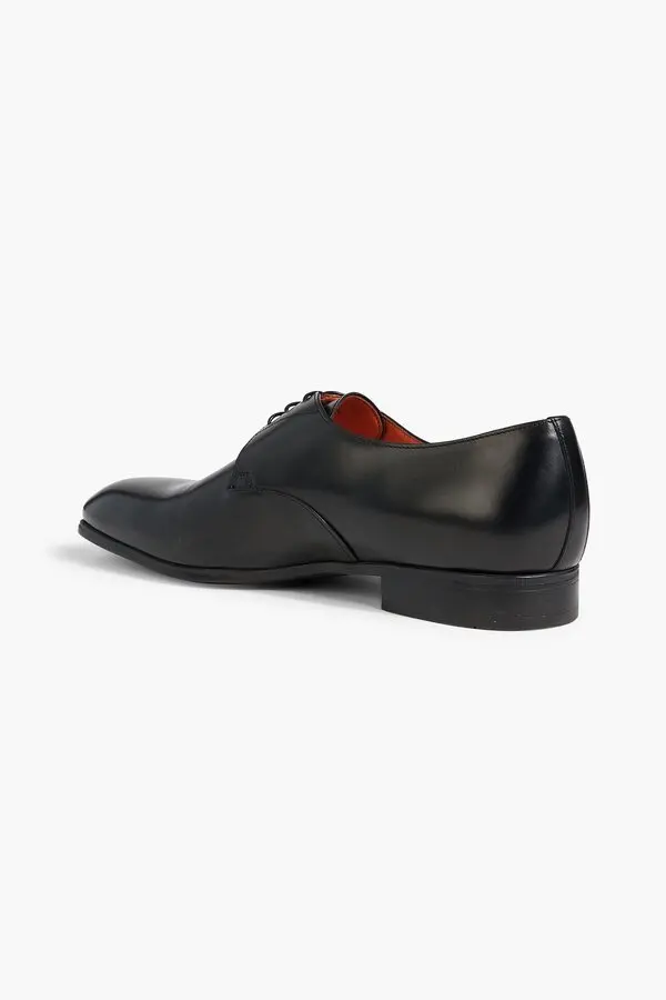 Santoni Induct Leather Derby Shoes - Black