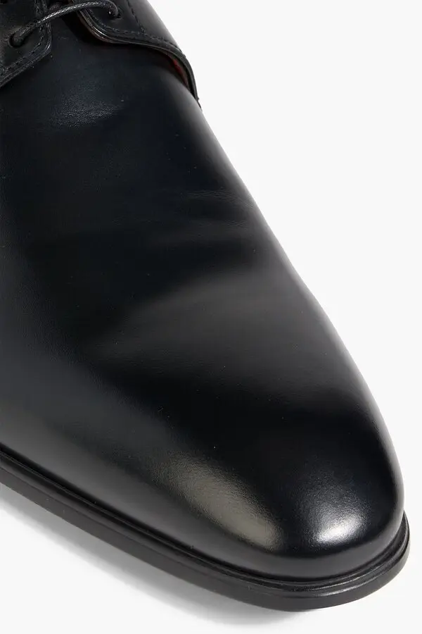 Santoni Induct Leather Derby Shoes - Black