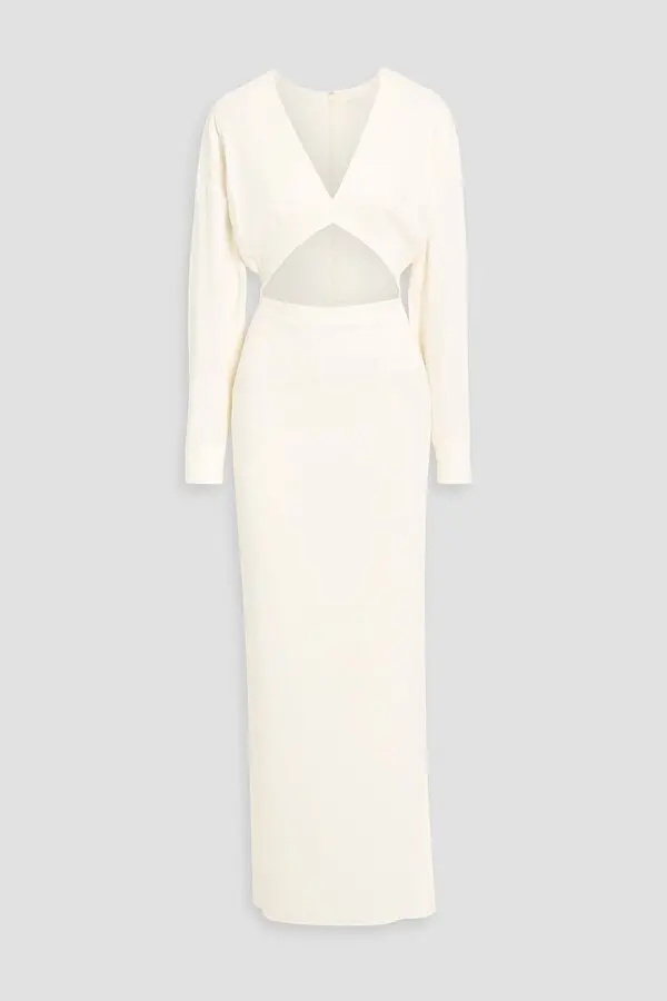 Lapointe Cutout Crepe Maxi Dress - Ivory