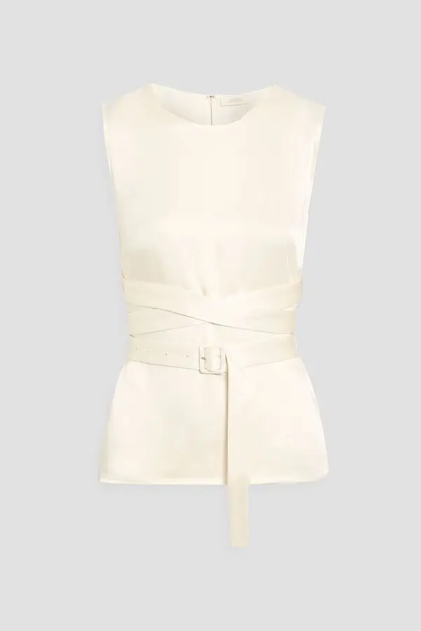 Lapointe Belted Satin-crepe Top