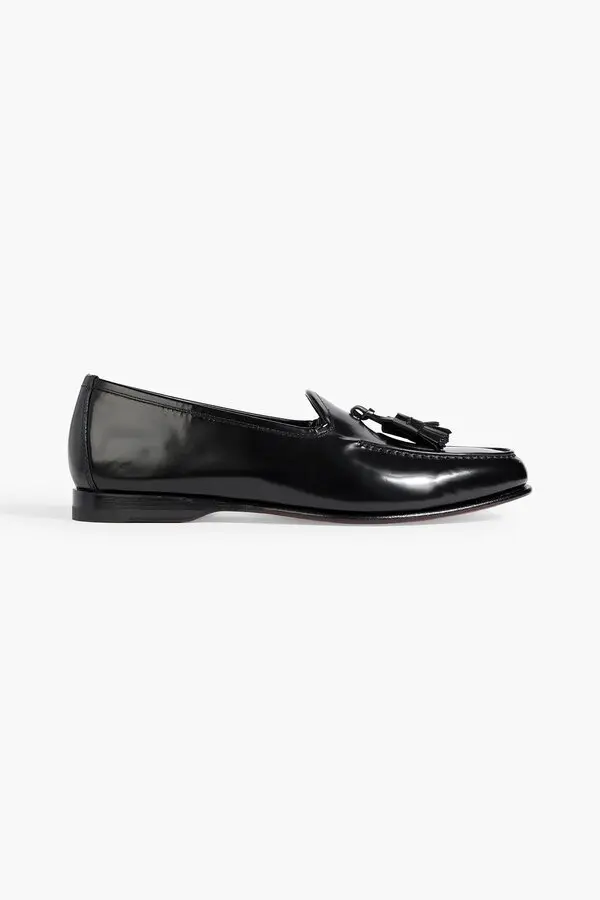 Santoni Andrea Tasseled Glossed-leather Loafers