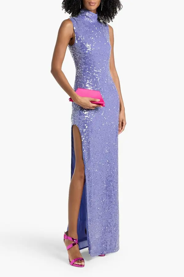 Lapointe Sequined Chiffon Gown