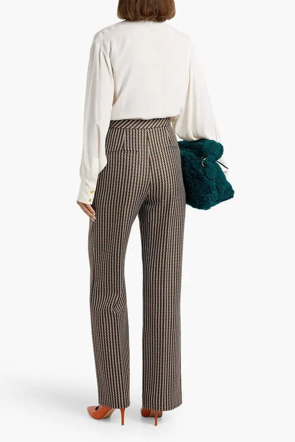 EMILIA WICKSTEAD Miggy Wool-blend Jacquard Straight-leg Pants