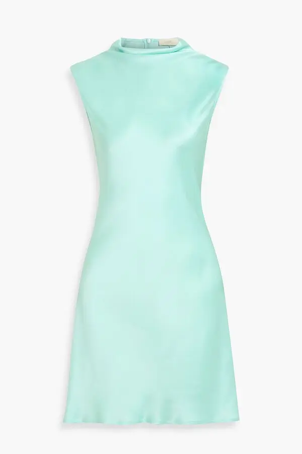 Lapointe Draped Satin-crepe Mini Dress
