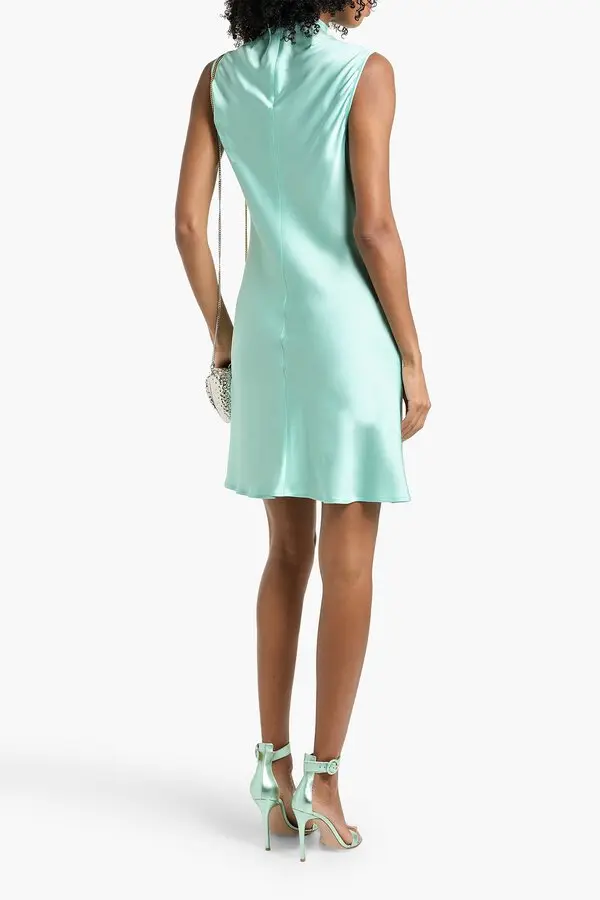 Lapointe Draped Satin-crepe Mini Dress