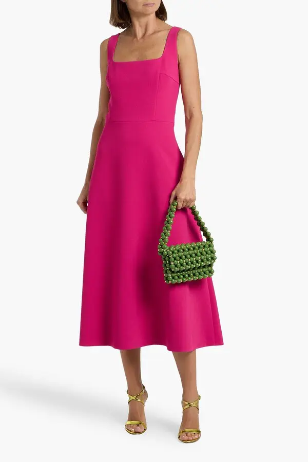 knee length dresses for ladies The Elaris Floral Button-Up Midi Dress in Fuchsia + Orange Multi – Piper &  Scoot main image 1