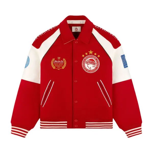 Aimé Leon Dore X Olympiacos F.c. Varsity Jacket