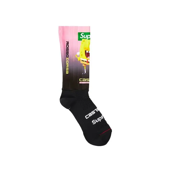 Supreme X Spongebob Squarepants X Castelli Cycling Sock - Black