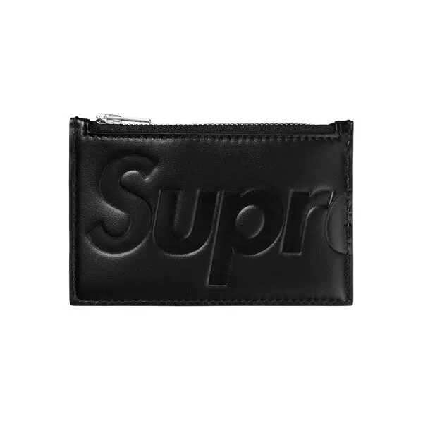Supreme Leather Zip Card Holder - Black