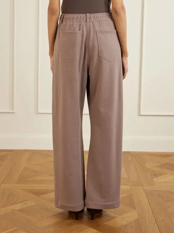 Brunello Cucinelli Cotton Wide-leg Pants - Brown