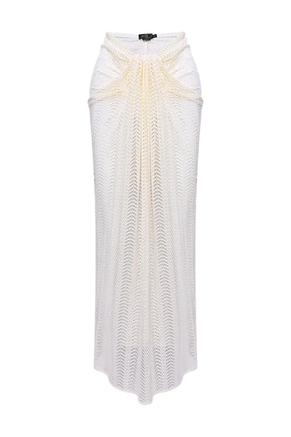 PatBO Wave Mesh Maxi Skirt
