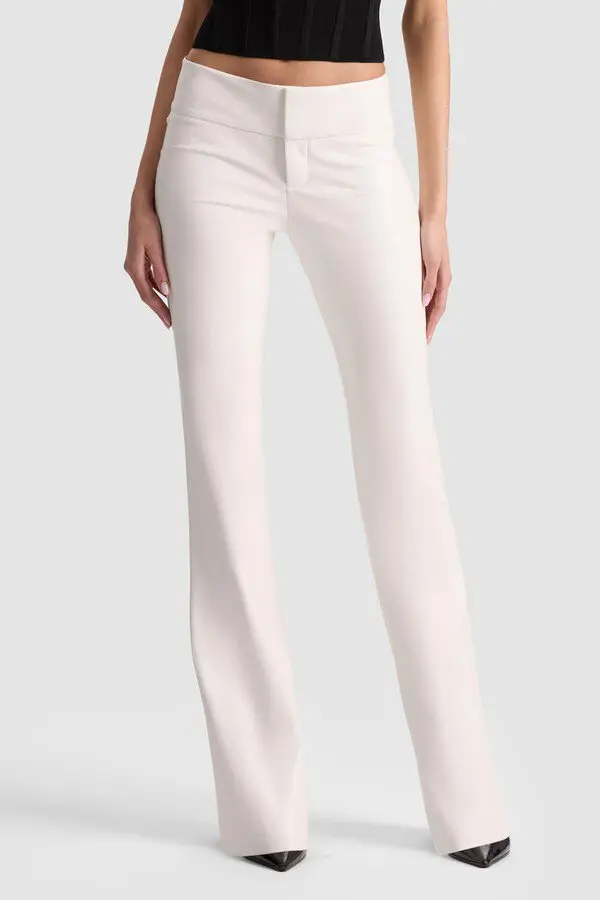 Alice + Olivia Olivia Vegan Bootcut Pant - White