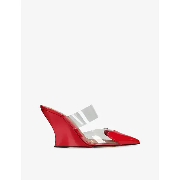 Alaïa Le Coeur 90 Wedge Mules - Red