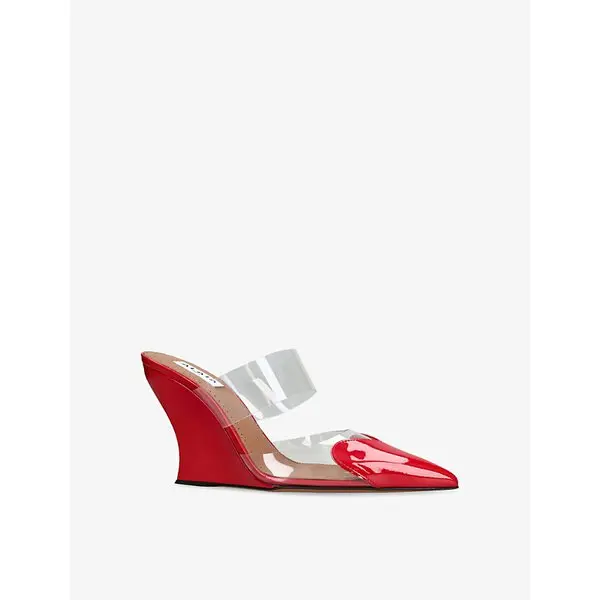 Alaïa Le Coeur 90 Wedge Mules - Red