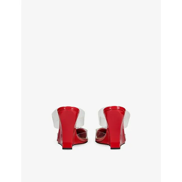 Alaïa Le Coeur 90 Wedge Mules - Red