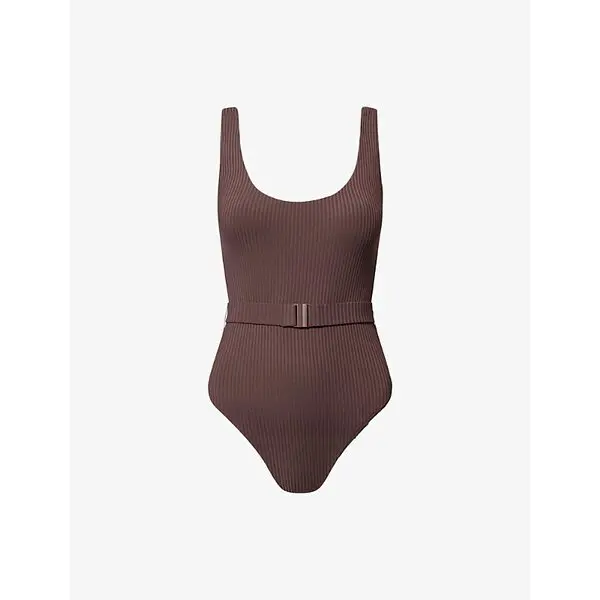 Melissa Odabash Rio Ribbed Swimsuit - Brown Ribbed