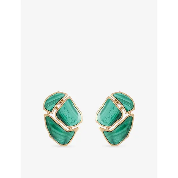 Zimmermann Byron Malachite Gold-plated Earrings - Antique Gold Malachite